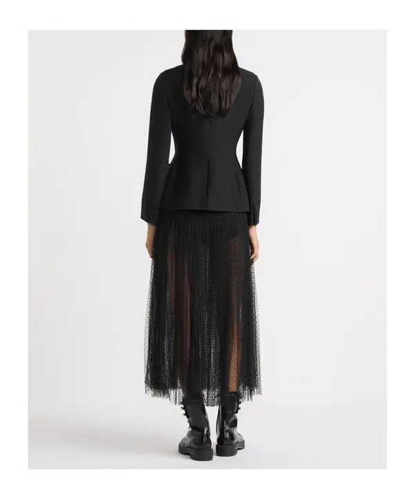 Dior Mid-length Pleated Tulle Skirt - Black