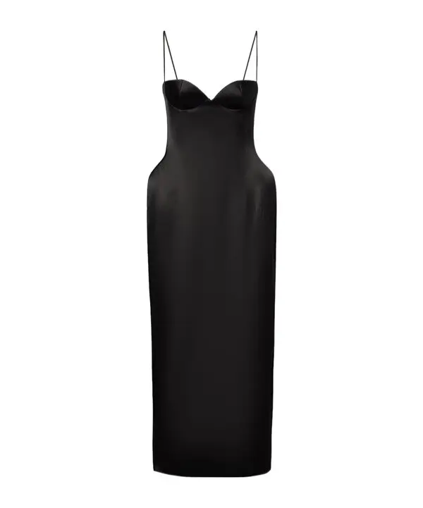 Magda Butrym Silk Midi Dress - Black