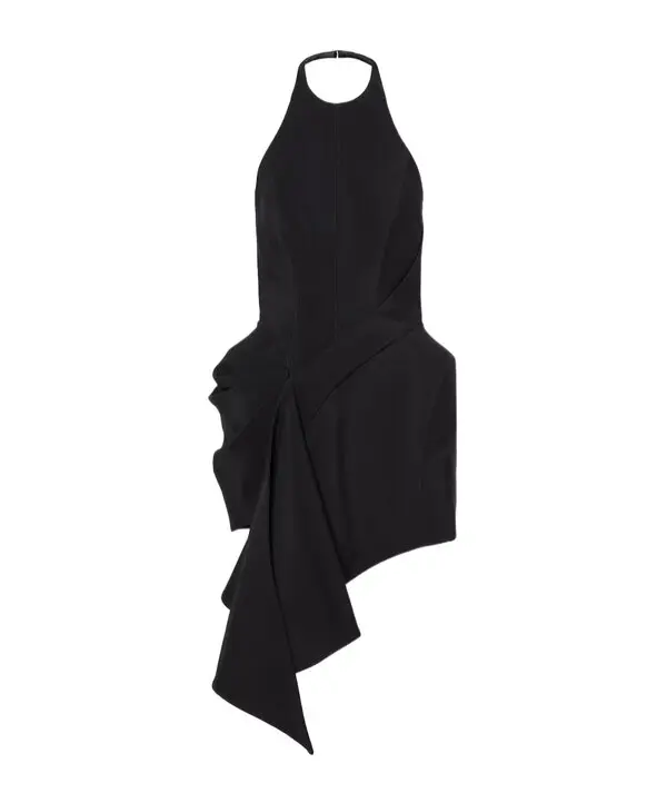 MUGLER Asymmetric Ruffle Mini Dress