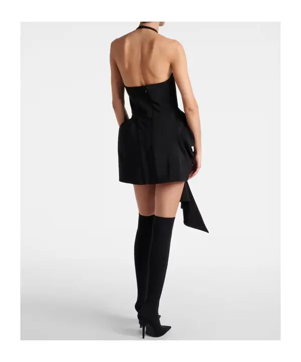 MUGLER Asymmetric Ruffle Mini Dress