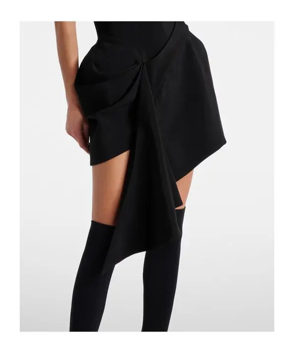 MUGLER Asymmetric Ruffle Mini Dress