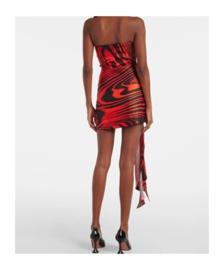 David Koma Zebra-print Gathered Bustier Dress