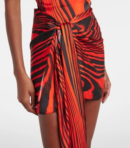 David Koma Zebra-print Gathered Bustier Dress