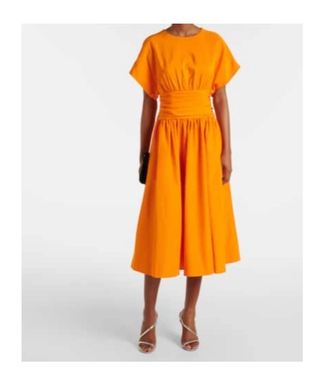 Carolina Herrera Gathered Cotton-blend Cocktail Dress