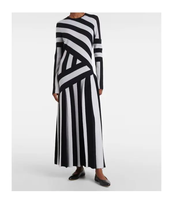 Gabriela Hearst Seema Striped Wool Maxi Dress