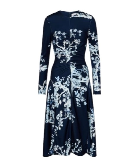Erdem Floral Gathered Midi Dress