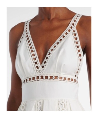 Elie Saab Embroidered Cotton-blend Midi Dress