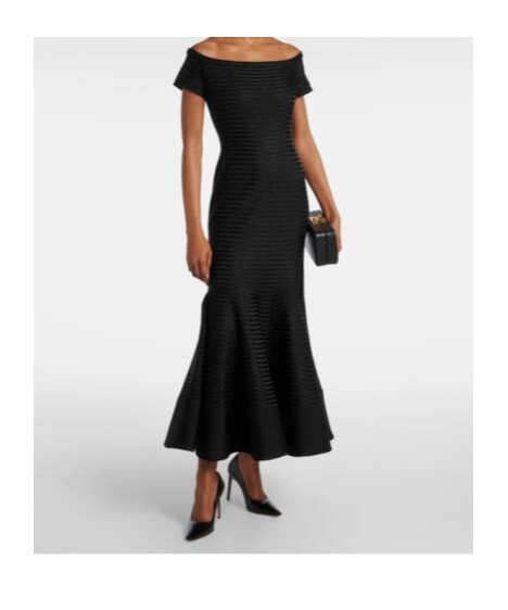 Carolina Herrera Off-shoulder Striped Maxi Dress