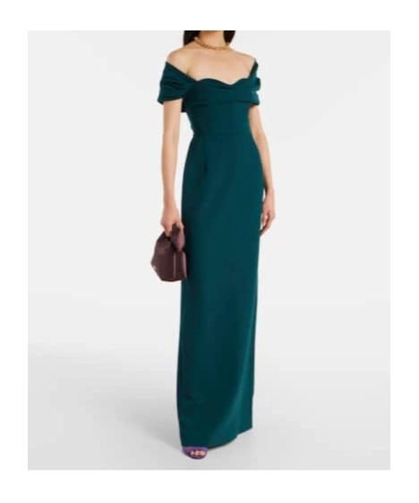 Carolina Herrera Floral Off-shoulder Crêpe Gown