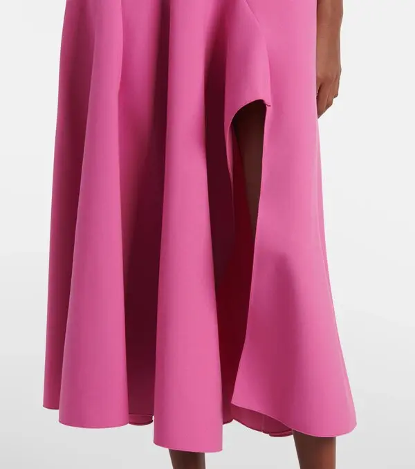 Oscar De La Renta Draped Wool-blend Midi Dress
