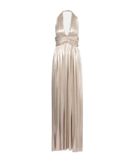 Giambattista Valli Halterneck Open-back Lamé Jersey Gown - Nude
