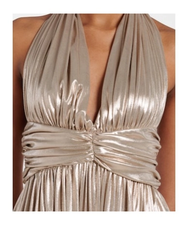 Giambattista Valli Halterneck Open-back Lamé Jersey Gown
