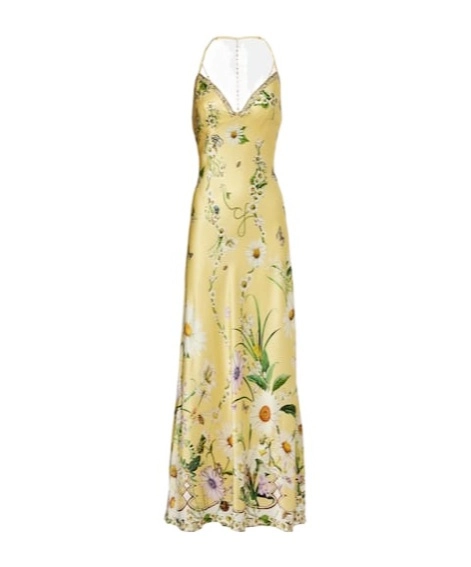 Camilla Floral Silk Satin Charmeuse Midi Dress