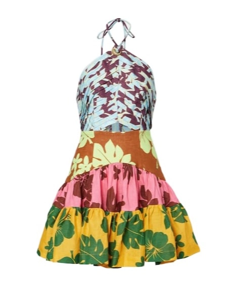 ALEMAIS Poppy Printed Halterneck Minidress