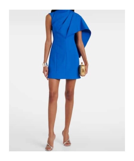 Oscar De La Renta Caped Wool-blend Minidress