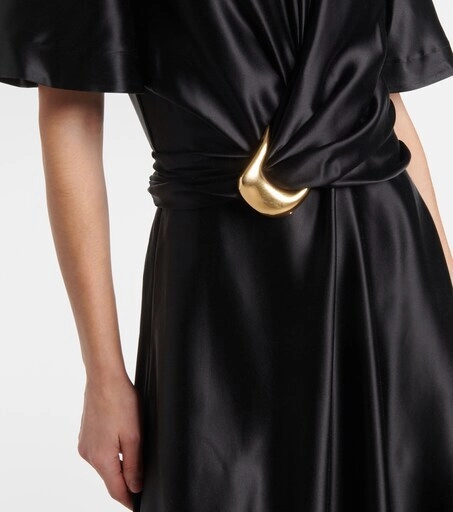 Altuzarra Honey Belted Silk Satin Midi Dress