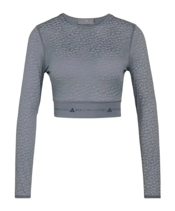 Adidas By Stella McCartney Cropped Mesh Performance Top