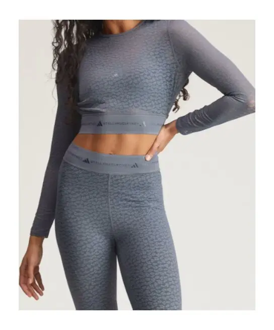 Adidas By Stella McCartney Cropped Mesh Performance Top