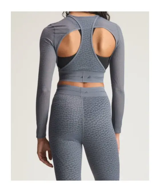 Adidas By Stella McCartney Cropped Mesh Performance Top