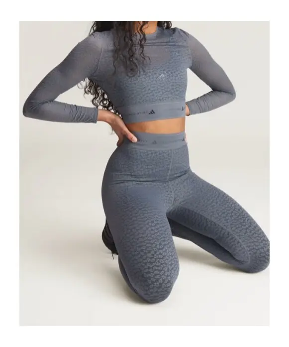 Adidas By Stella McCartney Cropped Mesh Performance Top