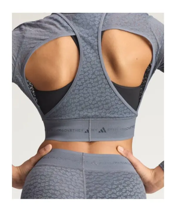 Adidas By Stella McCartney Cropped Mesh Performance Top