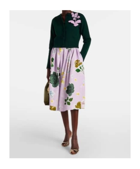 Erdem Floral Cotton-blend Midi Skirt