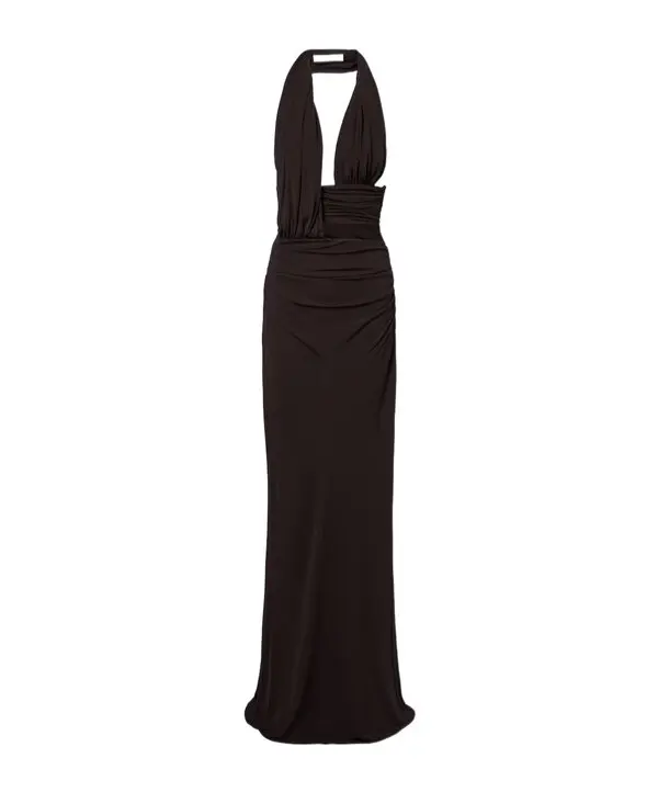 Christopher Esber Cutout Halterneck Jersey Maxi Dress - Black