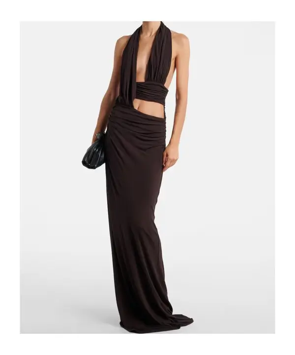Christopher Esber Cutout Halterneck Jersey Maxi Dress