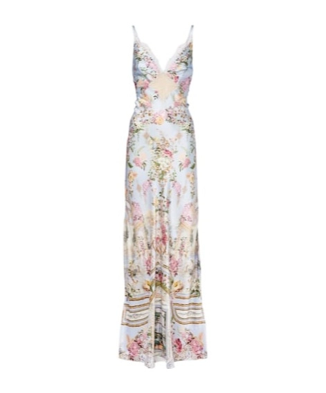 Camilla Tiled In Time Lace-trimmed Silk Maxi Dress