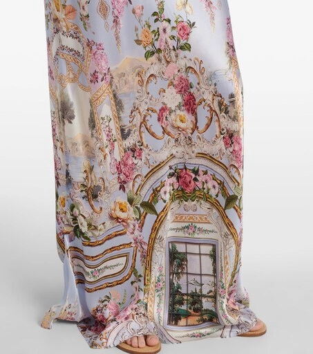 Camilla Tiled In Time Lace-trimmed Silk Maxi Dress