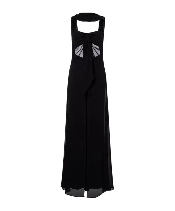 Christopher Esber Reverse Draped Silk Gown - Black