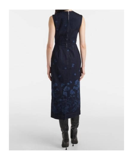 Erdem Floral Denim Midi Dress - Black