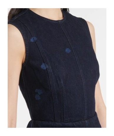 Erdem Floral Denim Midi Dress - Black
