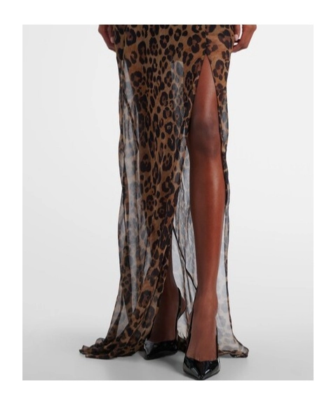 Blumarine Print Silk Maxi Dress