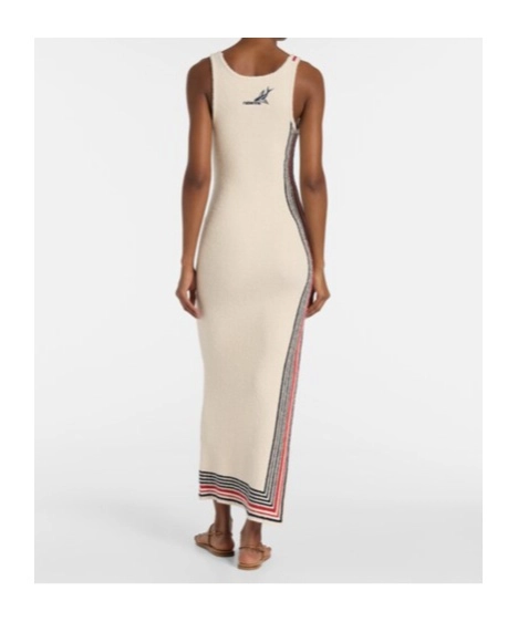 Rabanne Striped Cotton-blend Terry Midi Dress - White