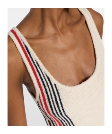 Rabanne Striped Cotton-blend Terry Midi Dress - White