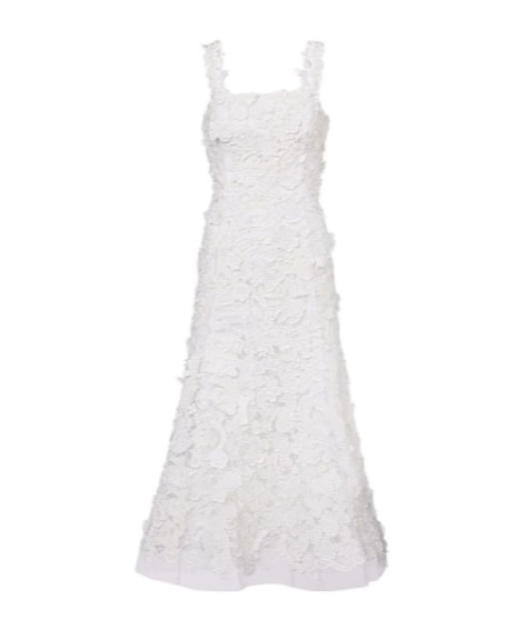 Carolina Herrera Guipure Lace Midi Dress