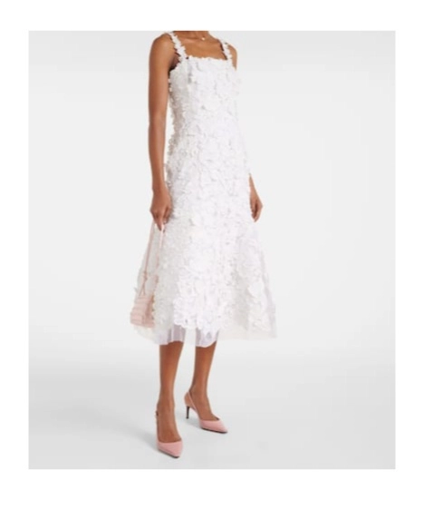 Carolina Herrera Guipure Lace Midi Dress