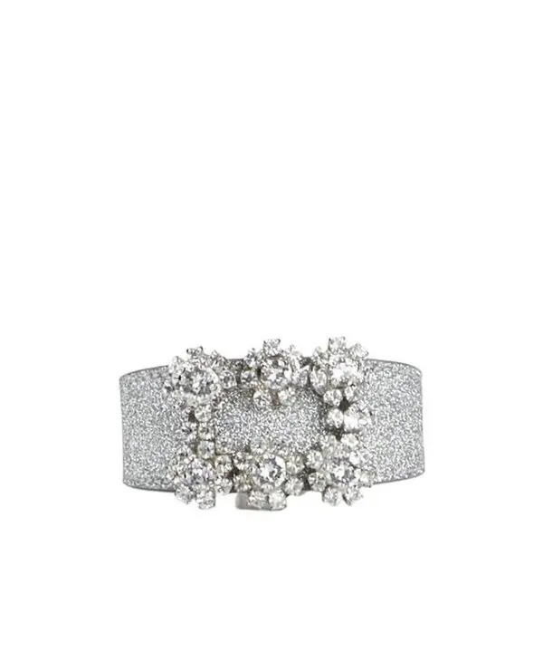 ROGER VIVIER Flower Strass Buckle Bracelet - Gray
