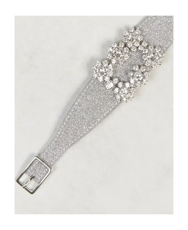 ROGER VIVIER Flower Strass Buckle Bracelet