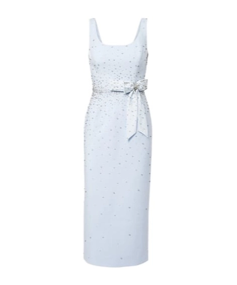 Carolina Herrera Embellished Bow Midi Dress - Blue