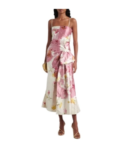 Erdem Floral Gathered Midi Dress