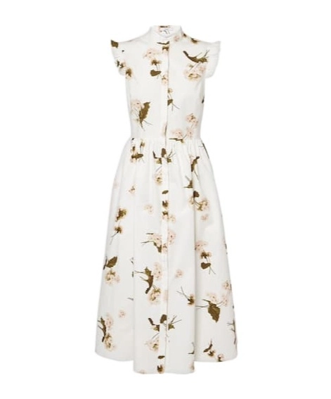 Erdem Cotton Poplin Midi Dress - White