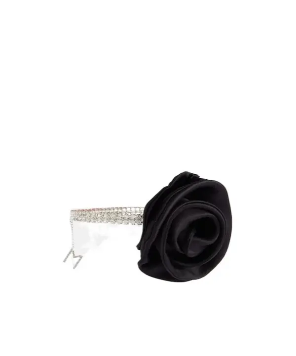 Magda Butrym Floral-appliqué Crystal-embellished Choker - Black