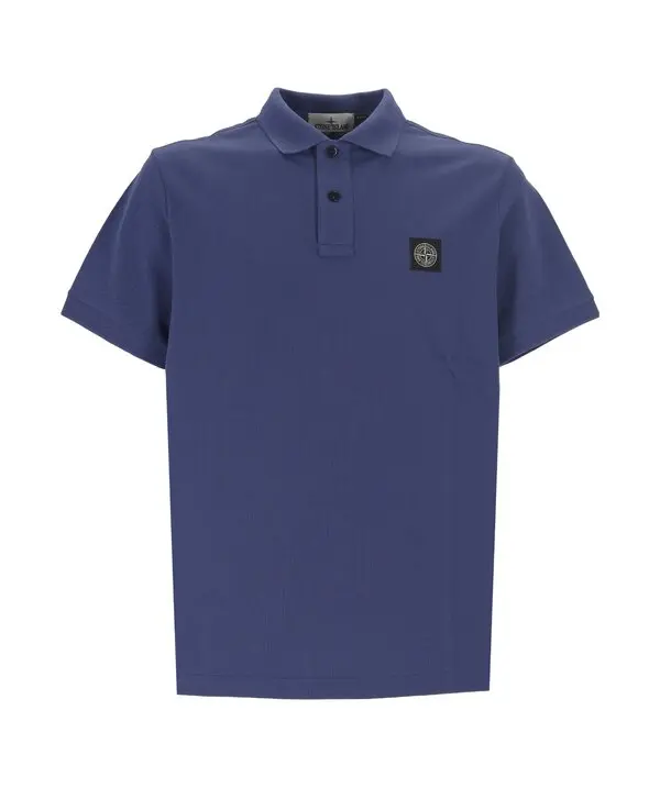 Stone Island Piqué Polo Shirt - Sea-blue