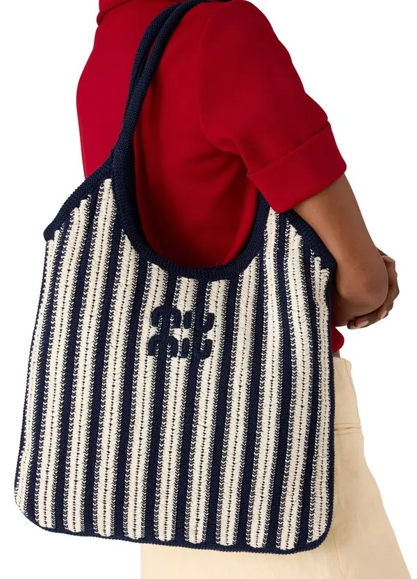 Miu Miu Ivy Braided Cotton Shoulder Bag