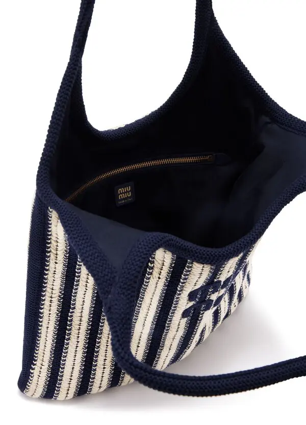 Miu Miu Ivy Braided Cotton Shoulder Bag