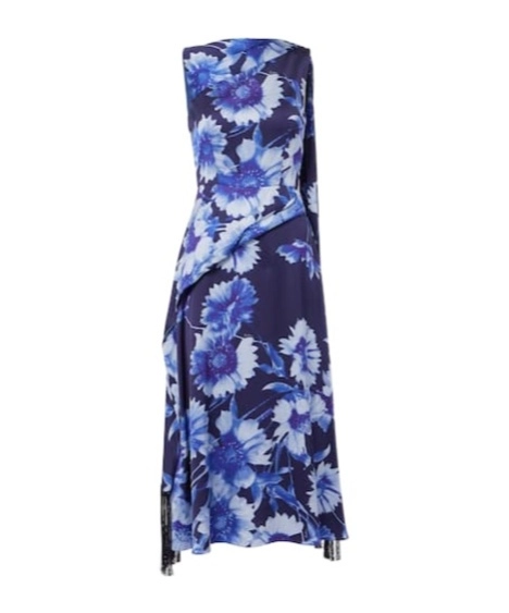 Erdem Draped Floral Cocktail Dress
