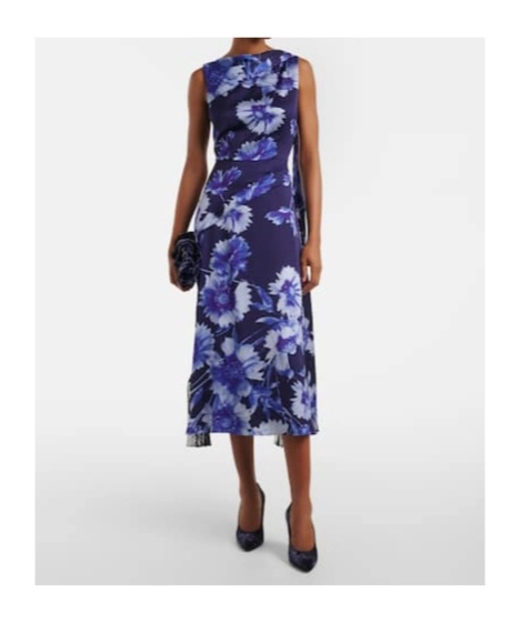 Erdem Draped Floral Cocktail Dress