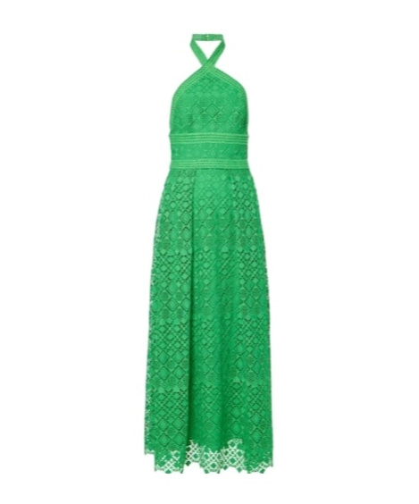 Elie Saab Halterneck Midi Dress - Green